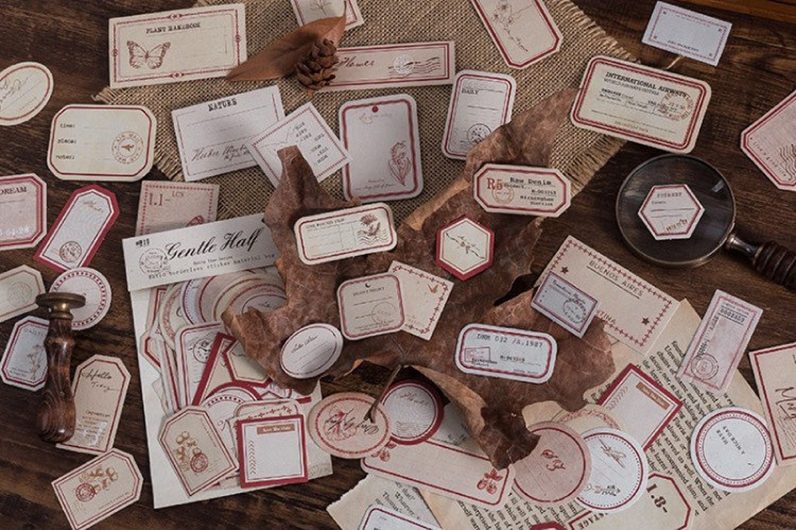 50pcs Vintage Frame Stickers Junk Journal Material Ephemeral - Etsy