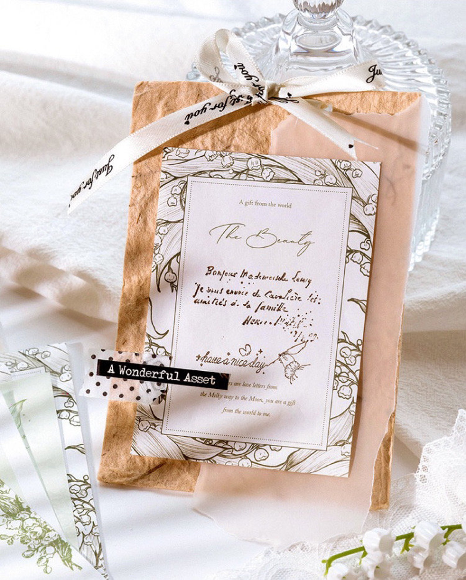 30 Sheets Lily of Valley Note/memo Paper Set | Junk Journal Material ...