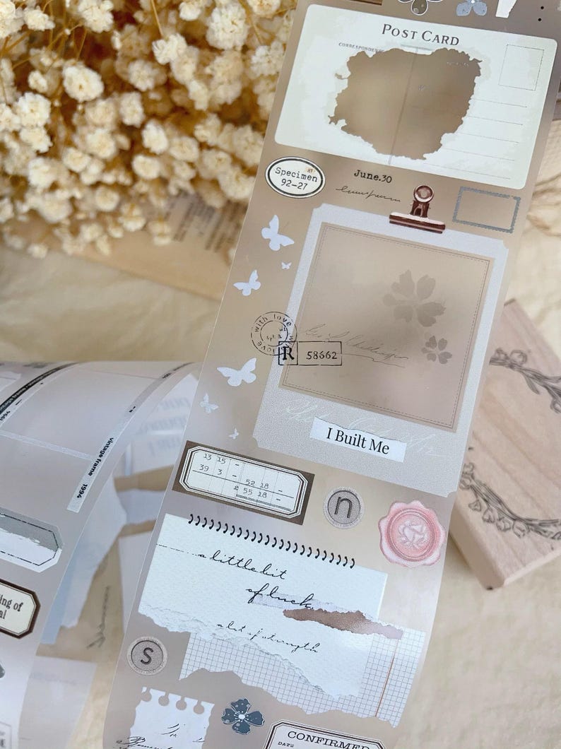 Yier Book Charm | One Loop Sample or Roll PET Tape | Collage Stickers ...
