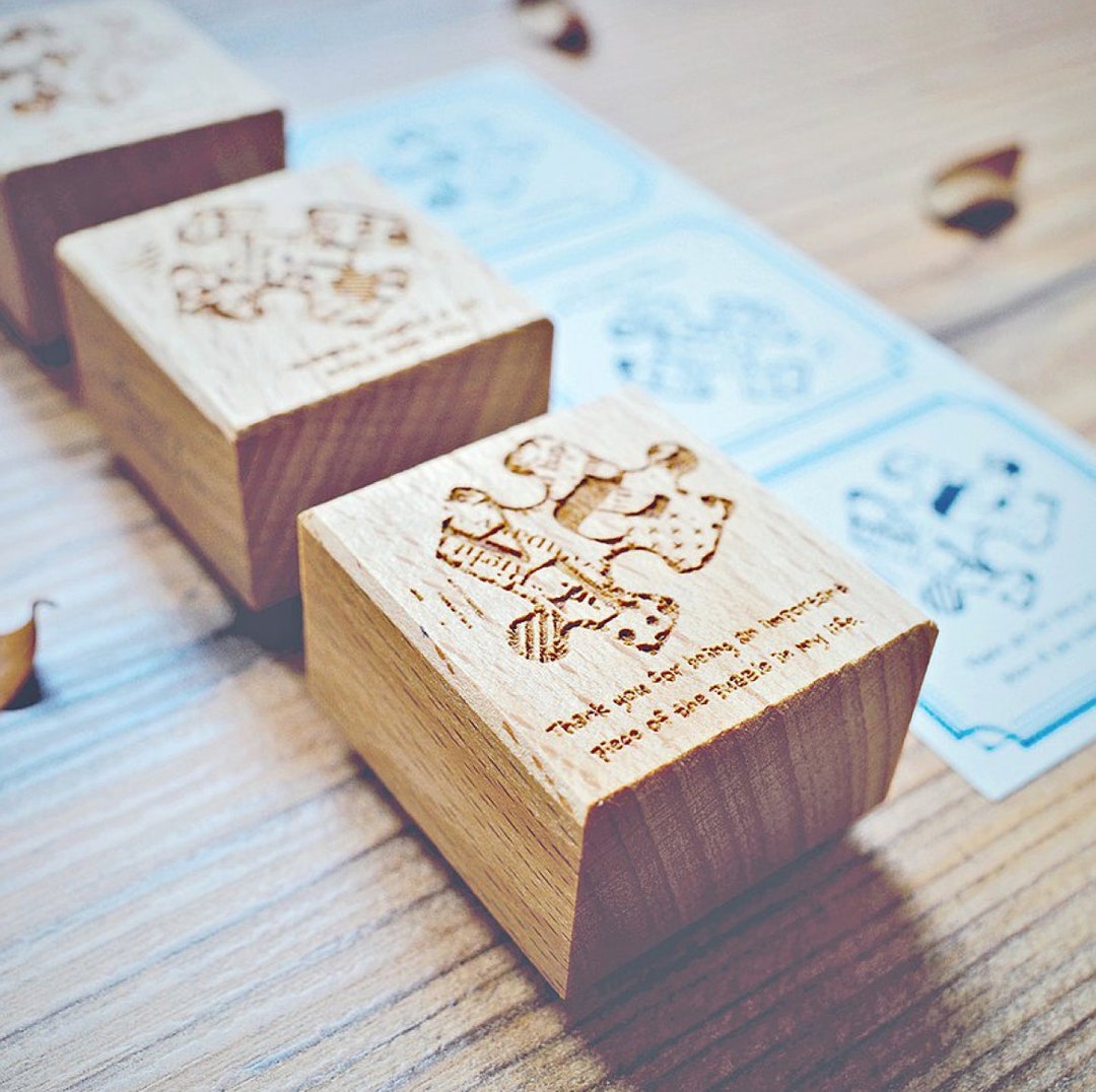 Sonia JIGSAW PUZZLE Stamp | Wooden Rubber Stamps | Junk Journal ...
