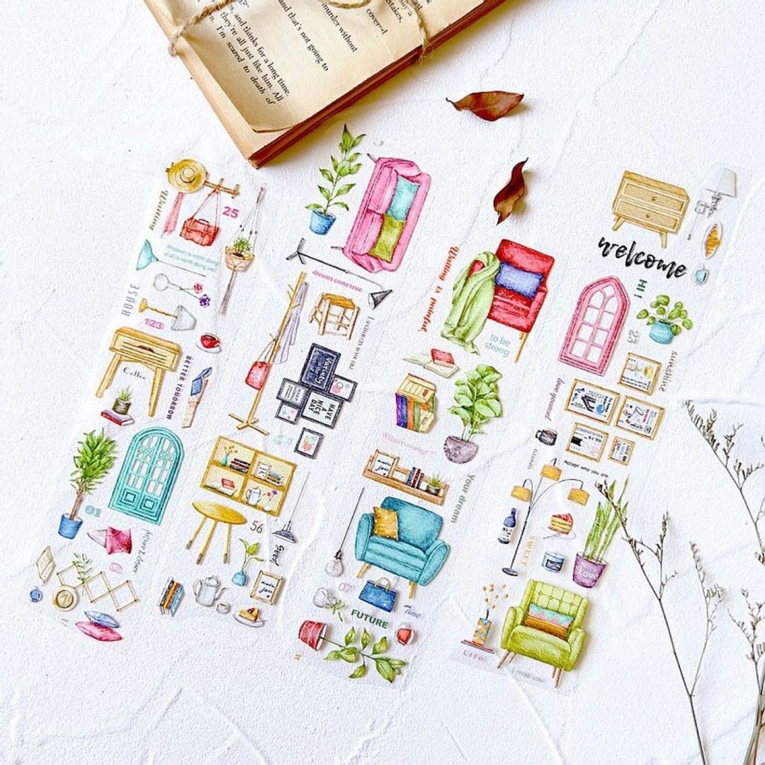 Sonia Household Small Things | One Loop Sample or Roll PET Tape | Furnish Sticker, Junk Journal ...