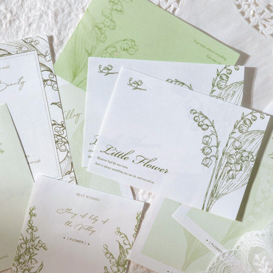30 Sheets Lily of Valley Note/memo Paper Set | Junk Journal Material ...