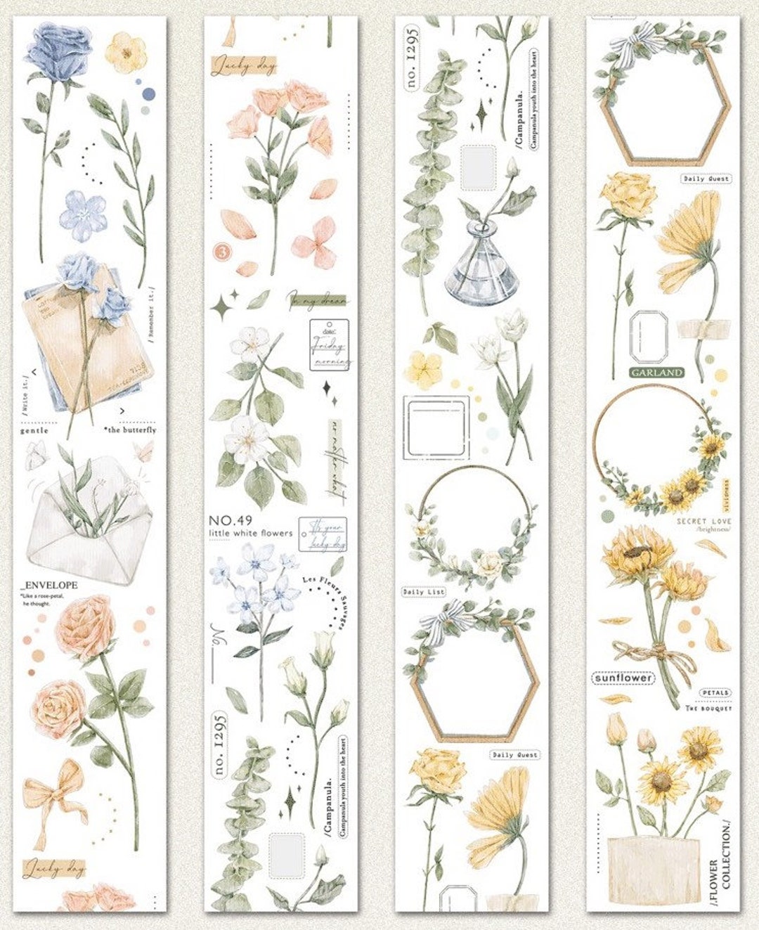 Ayuh Flower Island | One Loop Sample PET Tape | Flower Stickers, Junk ...