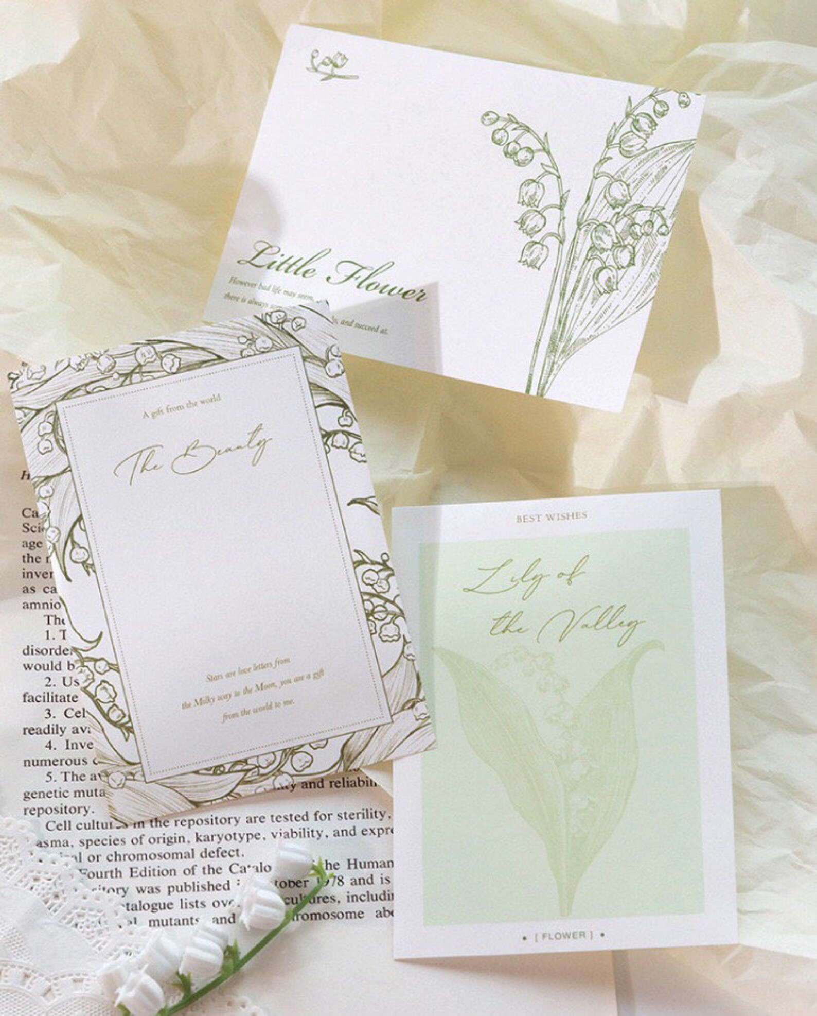 30 Sheets Lily of Valley Note/memo Paper Set | Junk Journal Material ...