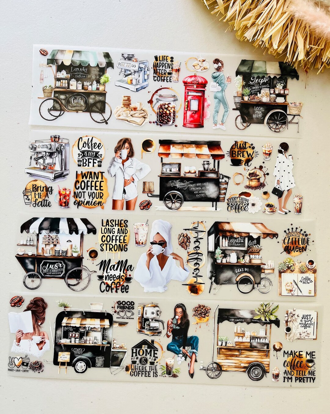 SCS Caffeine Queen | 1 Loop Sample or Roll PET Tape | People Stickers ...