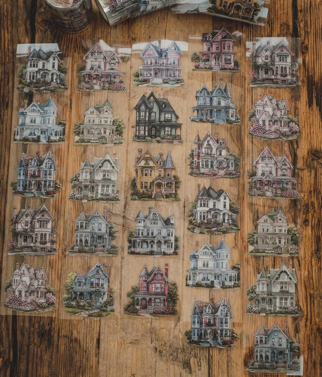 Backinstock LG Gorgeous Victorian Houses | One Loop Sample or Roll Kiss ...