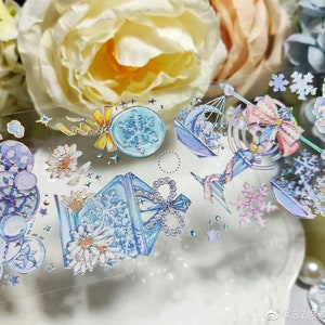 37 Degree Rime Flower | One Loop Sample Washi Tape | Flower Stickers ...