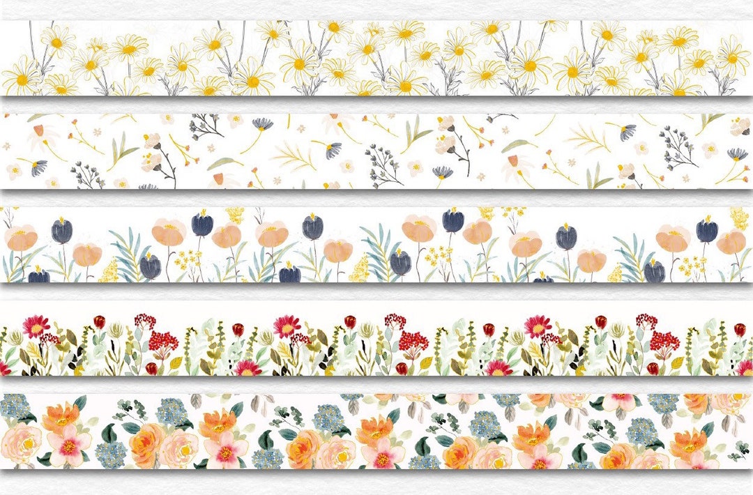 WT Fragrance One Loop Sample Washi Tape Set Flower Stickers, Junk ...