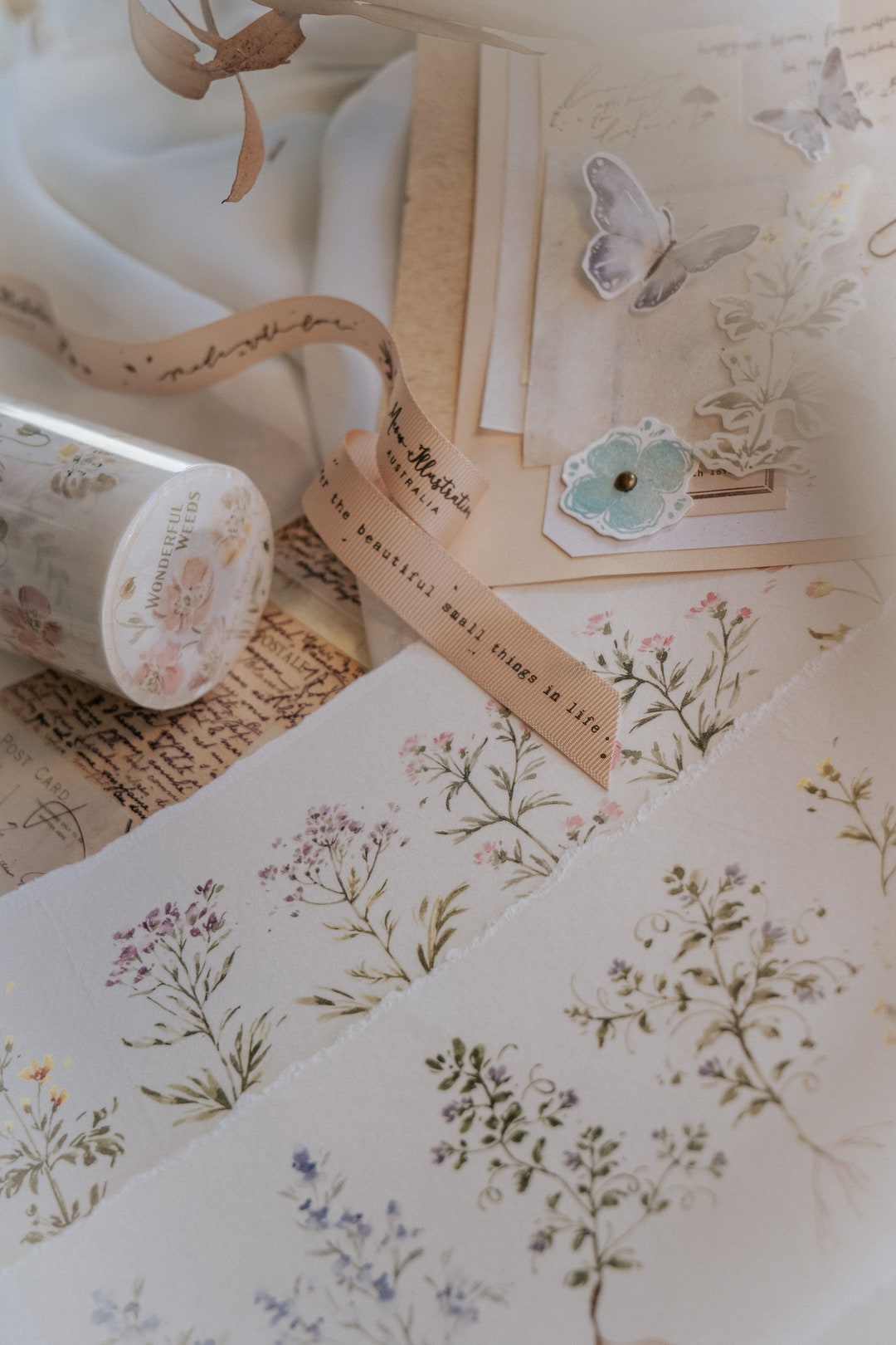 Meow Illustration Wonderful Weeds One Loop Sample/roll Washi Tape ...