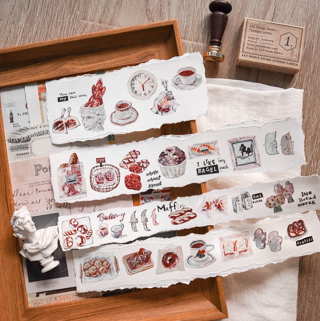 Bieguan Bakery | One Loop Sample or Roll Washi Tape | Bakery Stickers ...