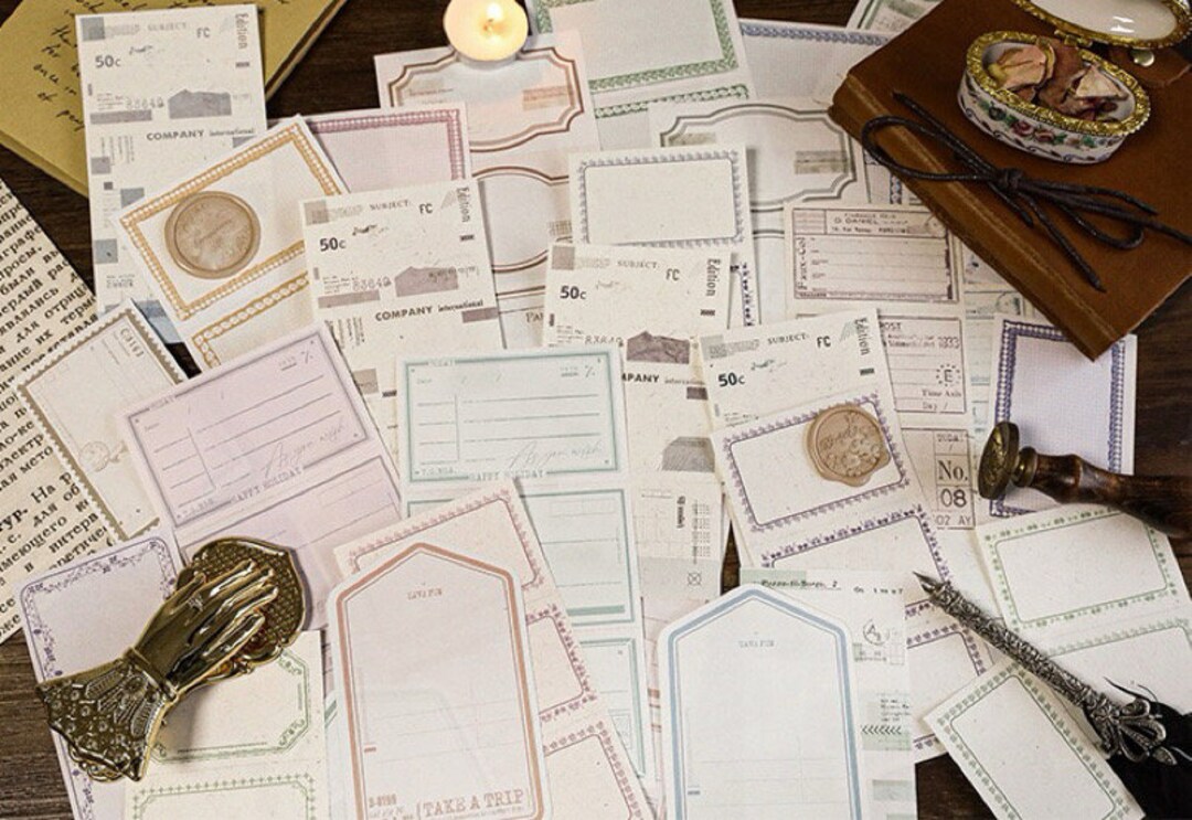15 Sheets Frame Style Note/memo Paper Set, Junk Journal Material ...