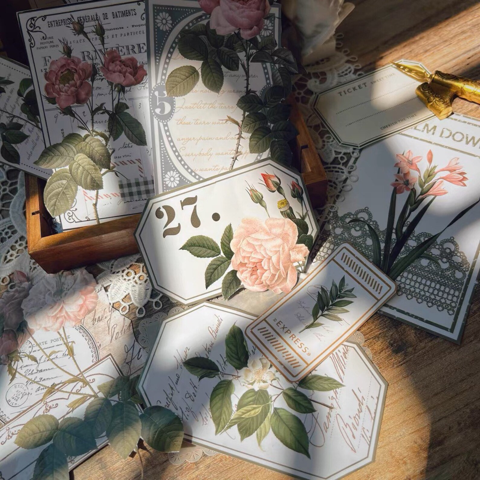 Yier Studio Vintage Flowers | One Loop Sample PET Tape | Flower ...