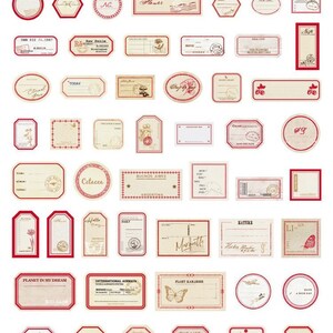 50pcs Vintage Frame Stickers, Junk Journal Material, Ephemeral Style ...