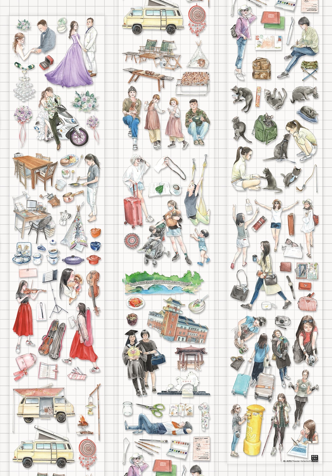Monchii Life is A Journal 5 | One Loop Sample or Roll PET Tape | People ...