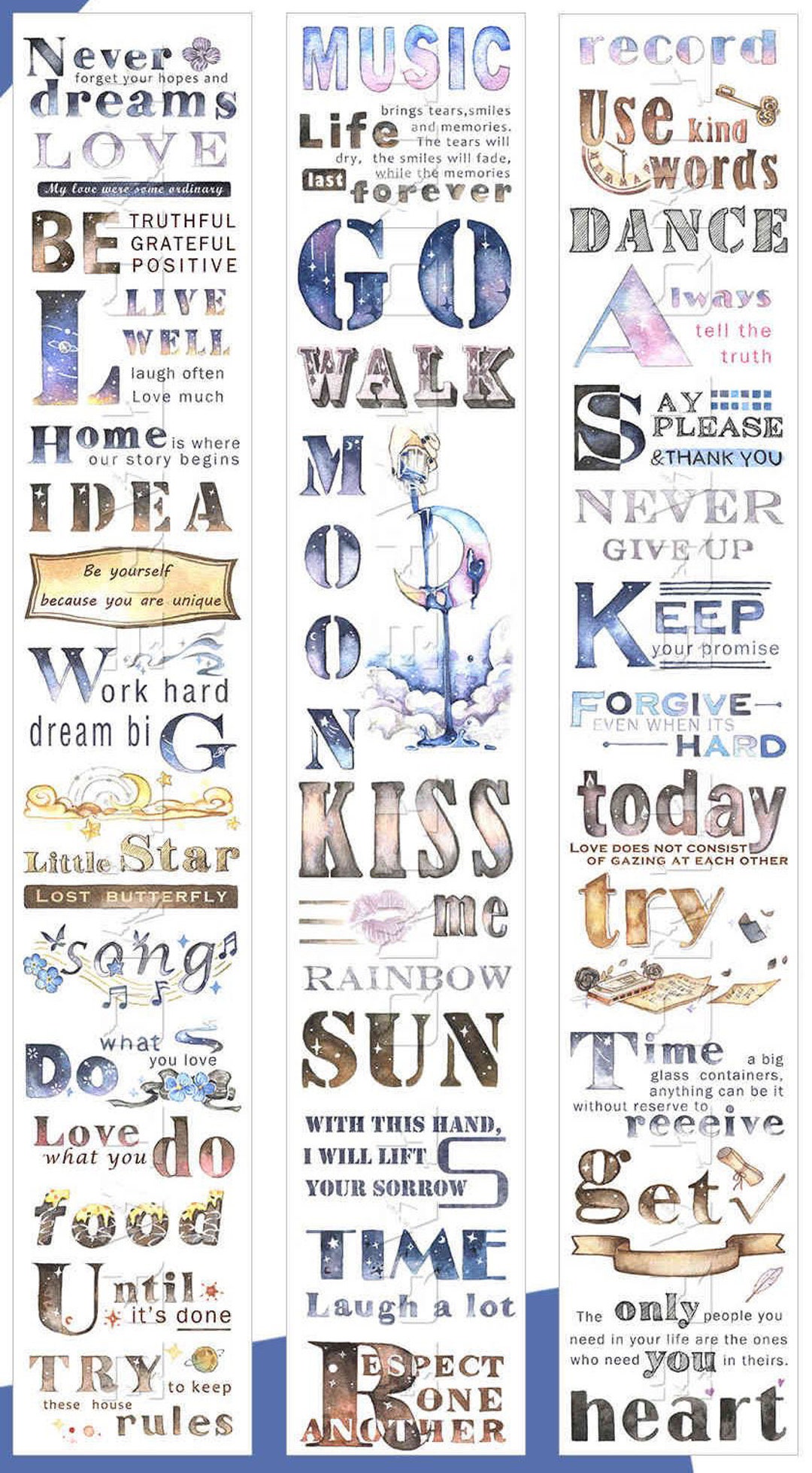 Timotape Words Design | One Loop Sample or Roll PET Tape | Words ...