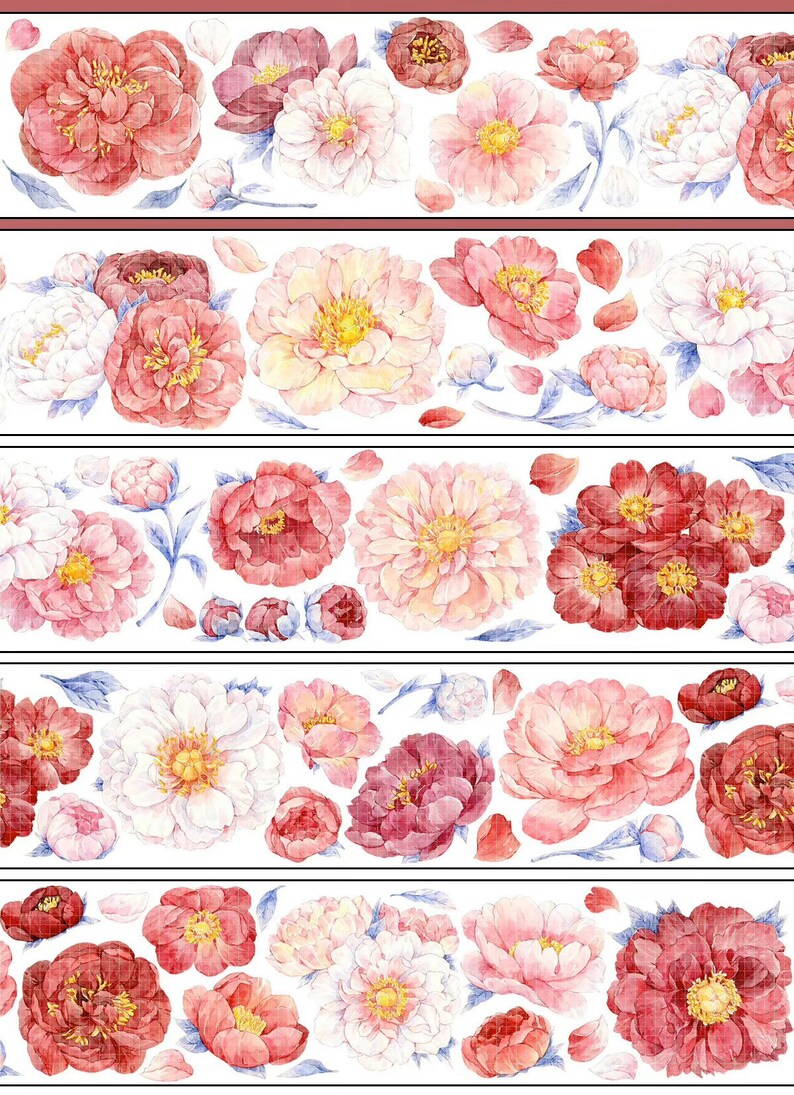 BSJ Flower World | One Loop Sample or Roll PET Tape | Flower Stickers ...