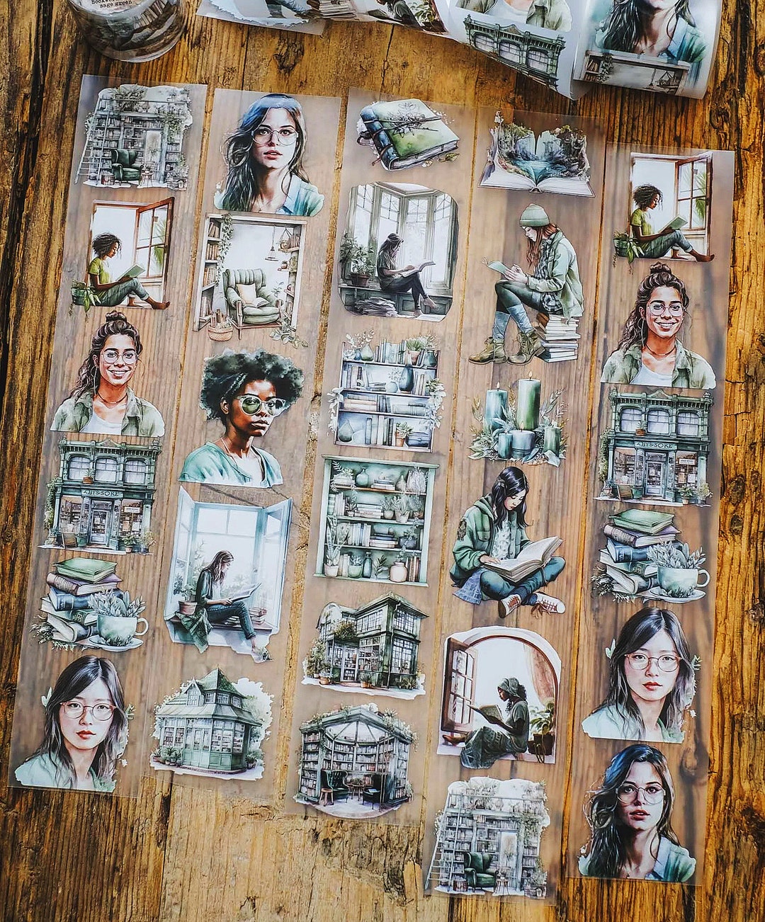 LG Little World: Bookworm in the Sage Green | One Loop Sample or Roll ...