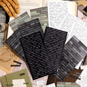 3 hojas Frases cortas en inglés Washi Stickers, Junk Journal Material, Ephemeral Style Scrap ...
