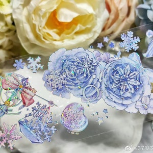 37 Degree Rime Flower | One Loop Sample Washi Tape | Flower Stickers ...