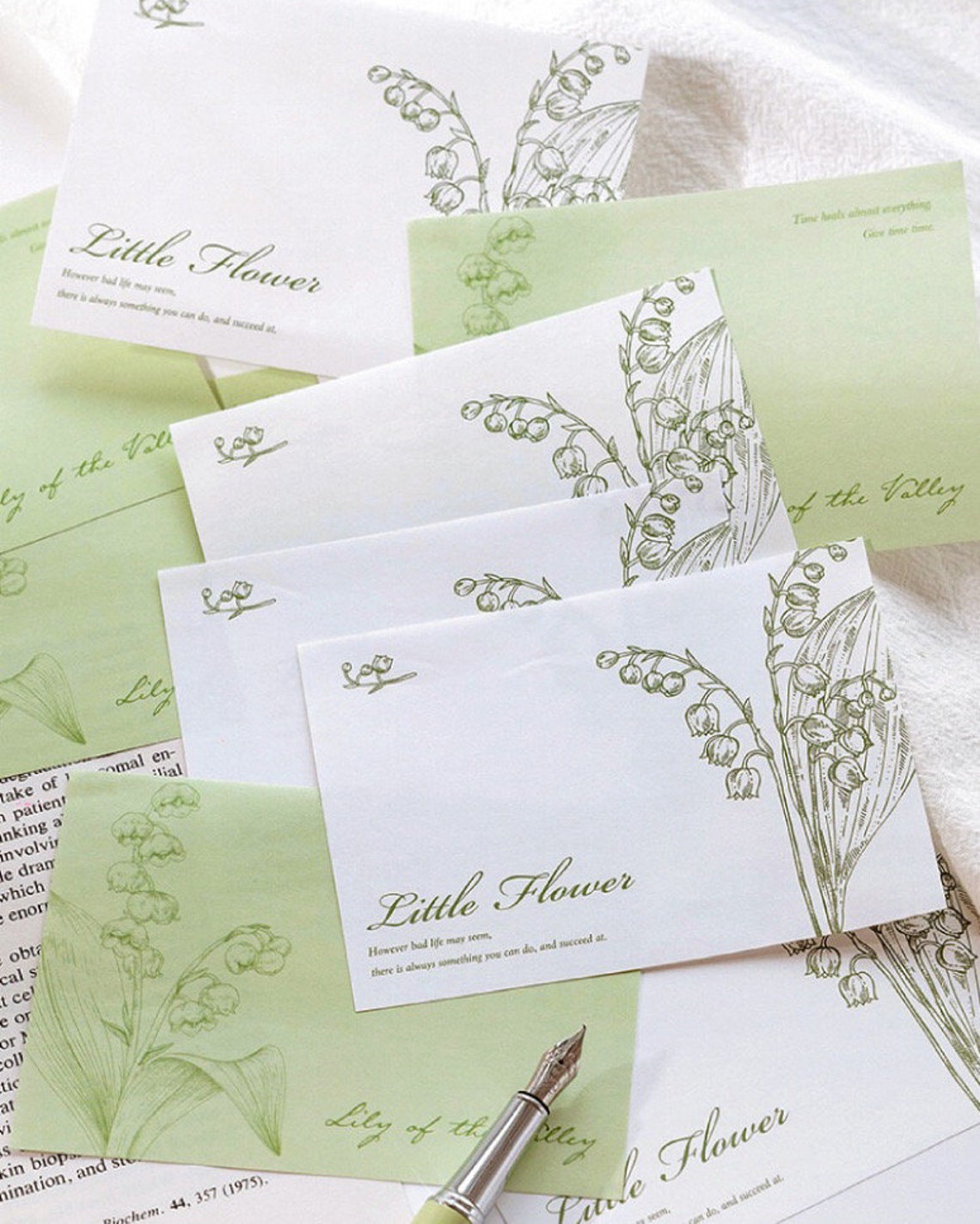 30 Sheets Lily of Valley Note/memo Paper Set | Junk Journal Material ...