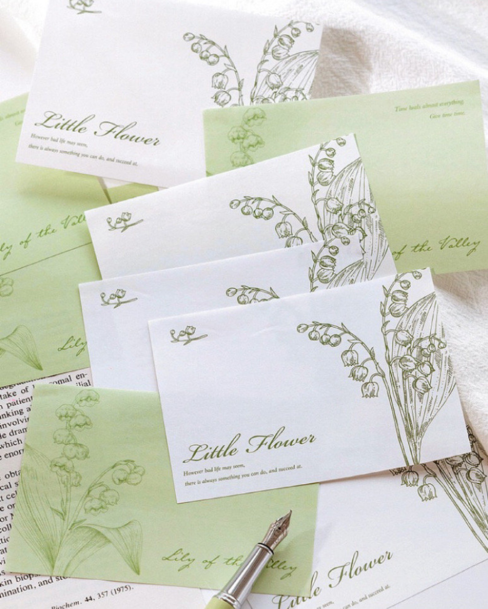 30 Sheets Lily of Valley Note/memo Paper Set | Junk Journal Material ...