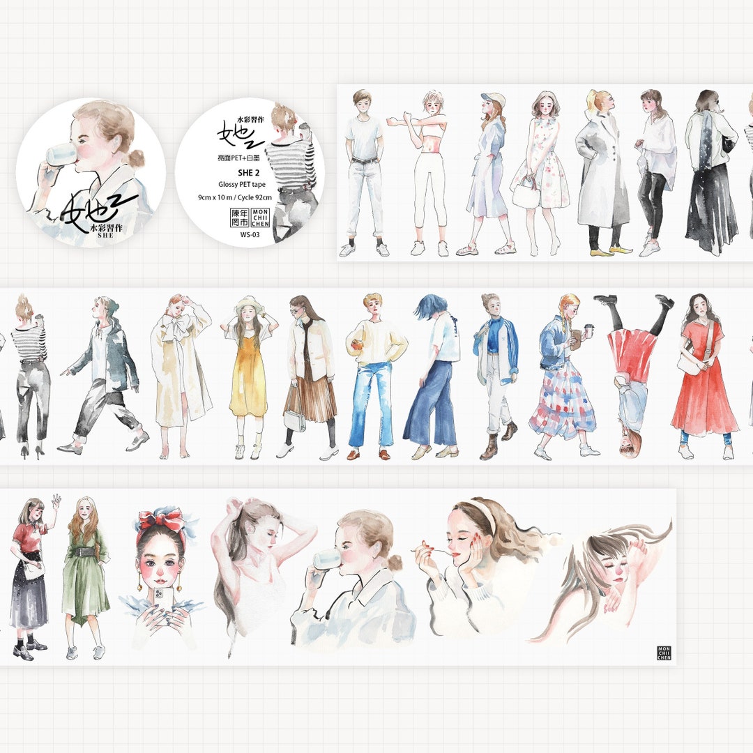 Monchii She 2 | One Loop Sample or Roll PET Tape | People Stickers ...