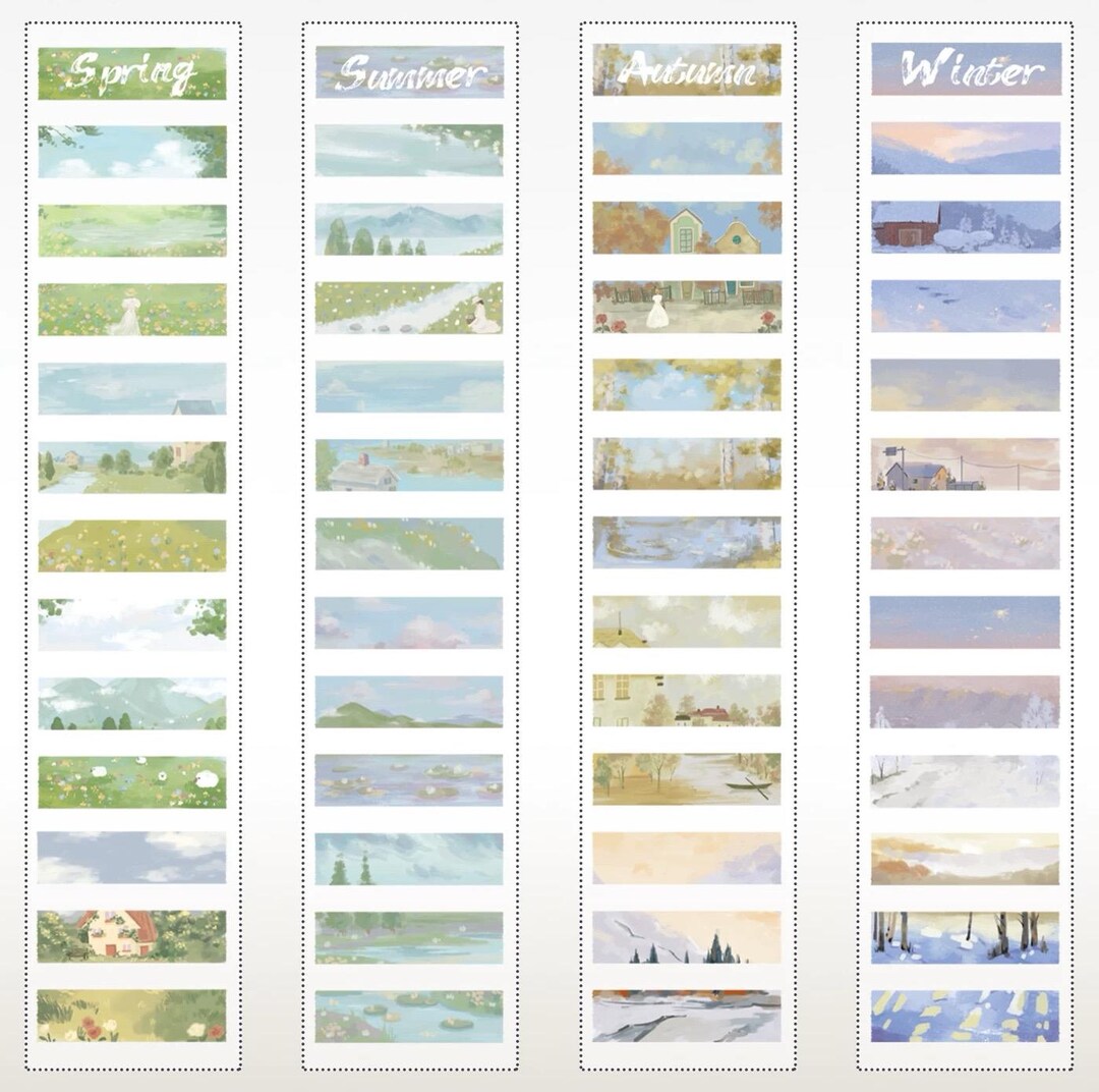 Yier Four Seasons Oil Painting | One Loop Sample or Roll PET Tape ...