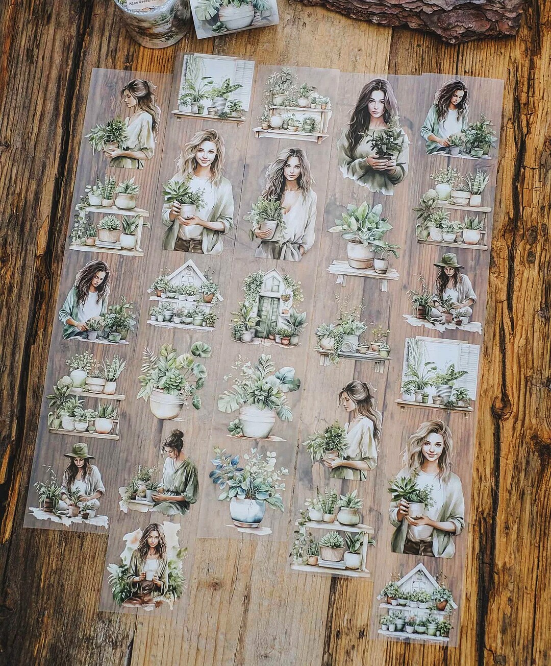 LG Miss Green Fingers One Loop Sample or Roll PET Tape People Stickers ...