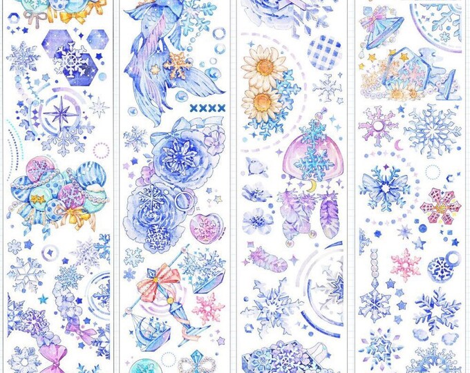 37 Degree Rime Flower | One Loop Sample Washi Tape | Flower Stickers ...