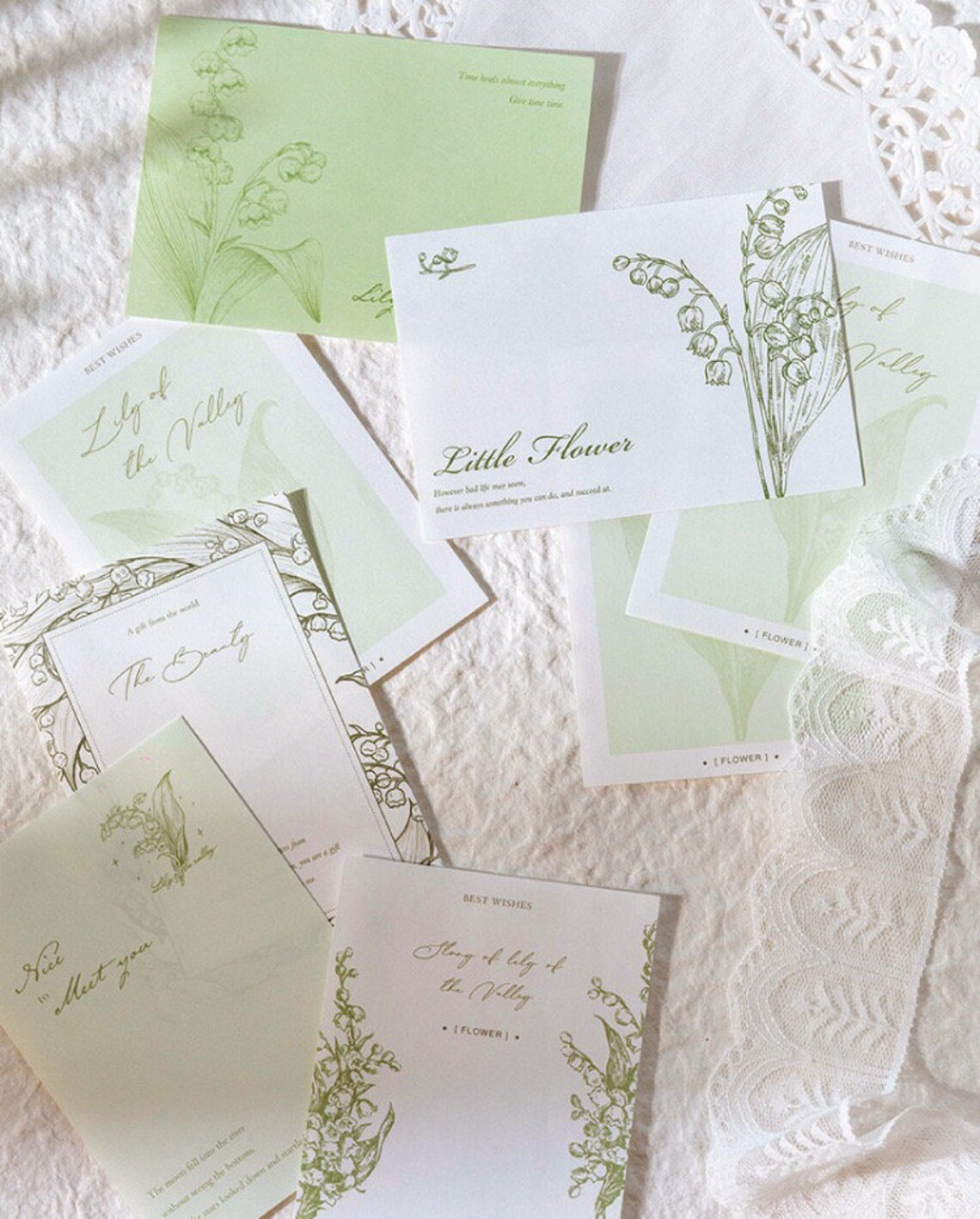 30 Sheets Lily of Valley Note/memo Paper Set | Junk Journal Material ...