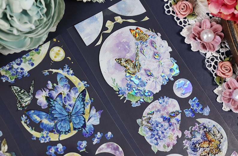 ZX Her Moon | One Loop Sample or Roll PET Tape | Flower and Butterflies ...