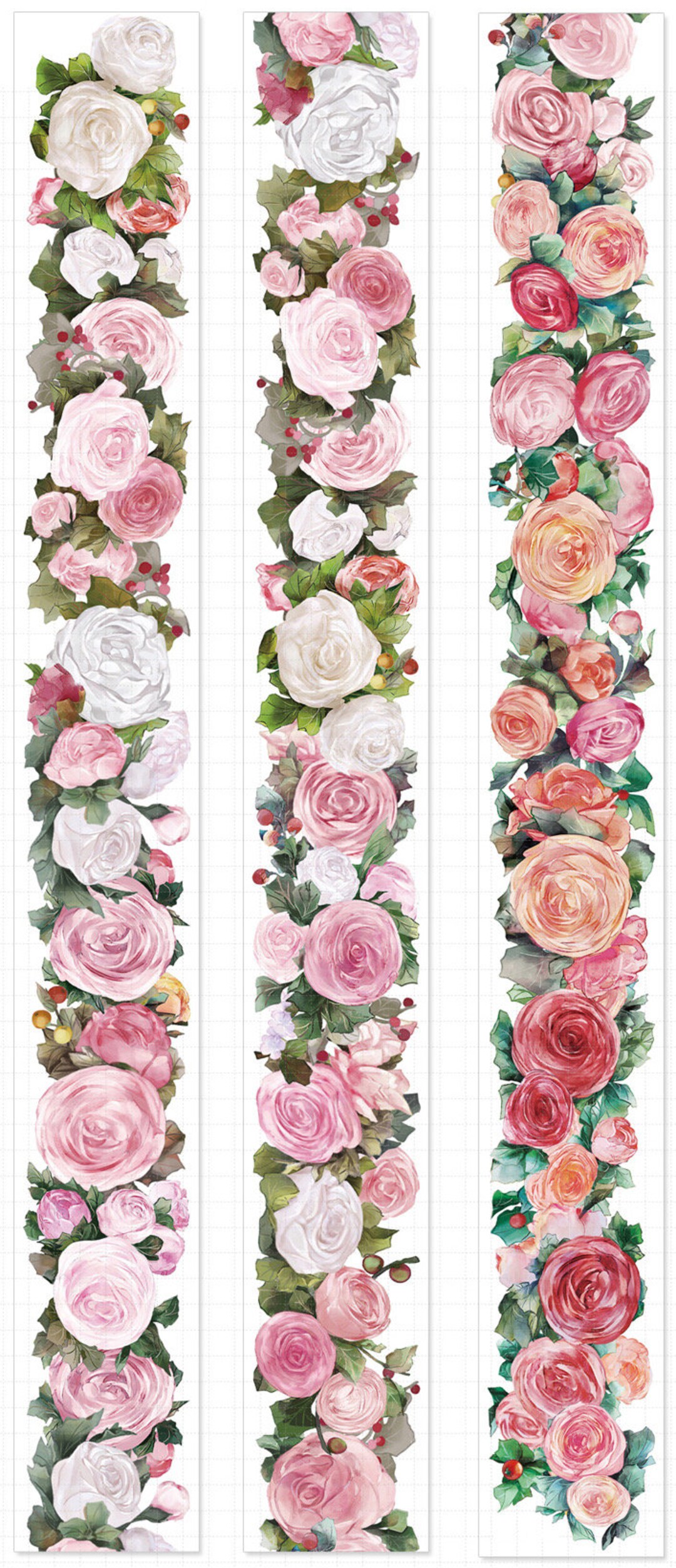 Timotape Pink Rose | One Loop Sample or Roll PET Tape | Flower Stickers ...