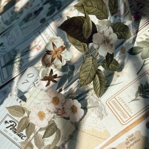 Yier Studio Vintage Flowers | One Loop Sample PET Tape | Flower ...