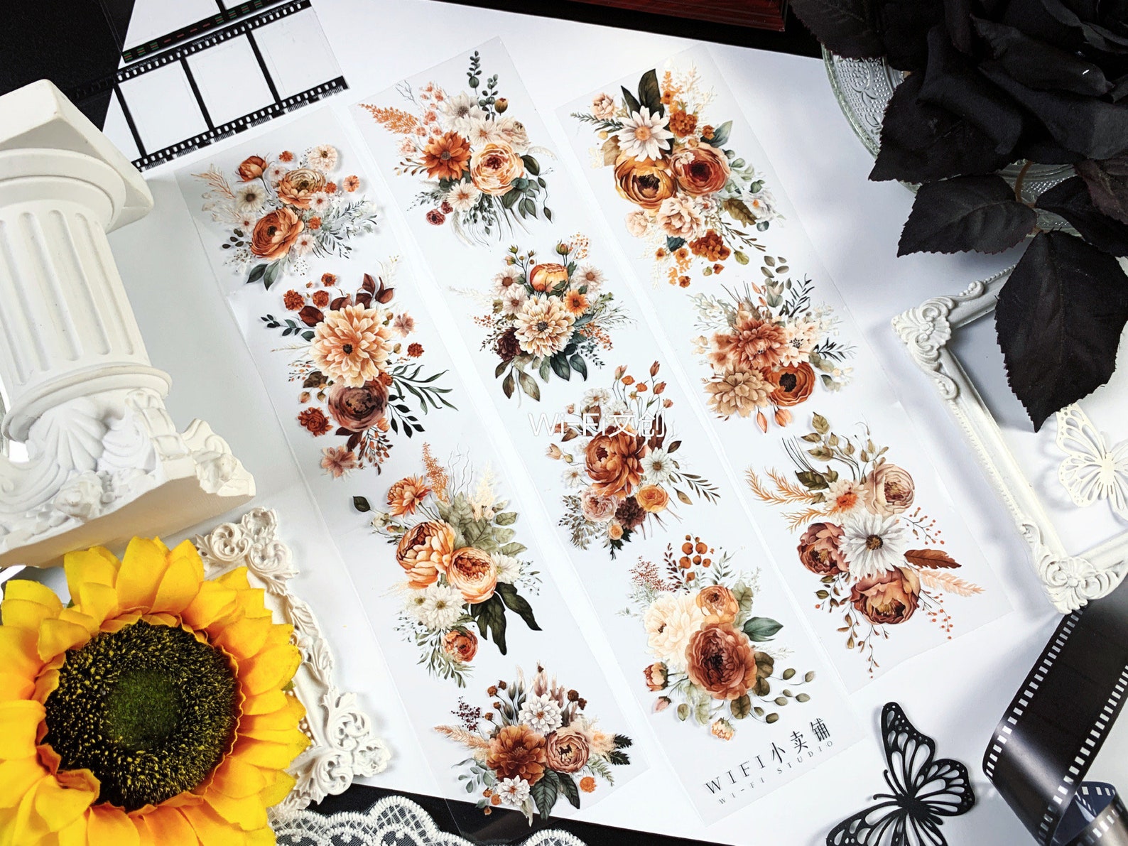 Wi-fi Daylight | One Loop Sample or Roll PET Tape | Flower Stickers ...