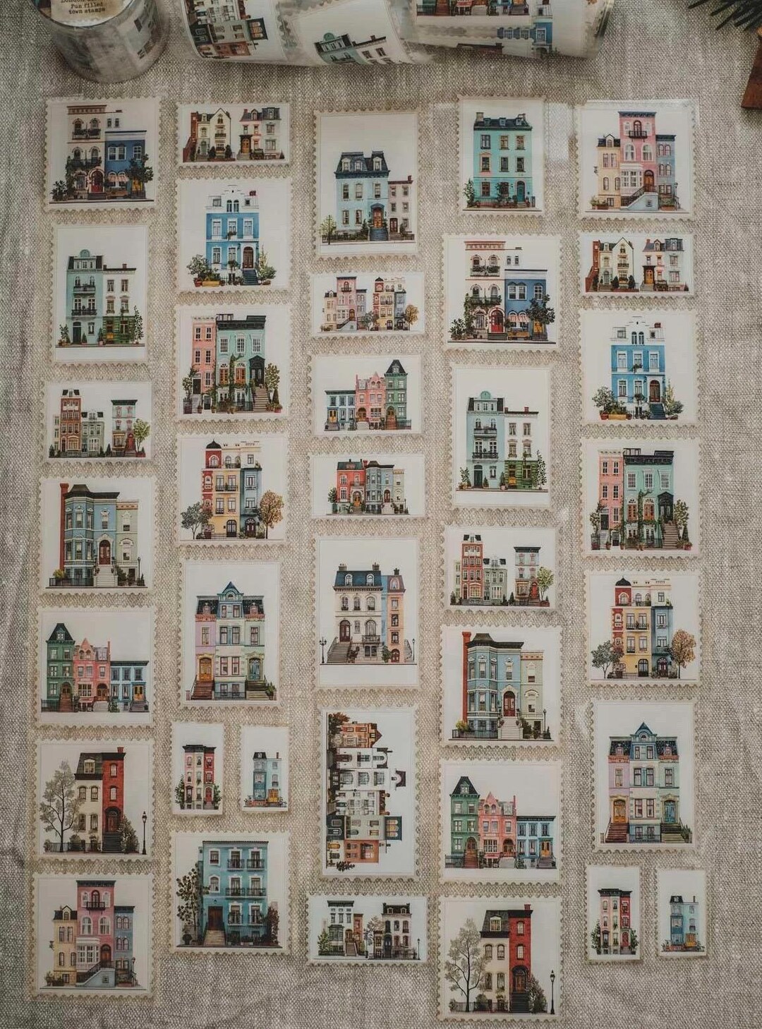 LG Fun Filled Town Stamps | One Loop Sample or Roll Kiss-cut PET Tape ...
