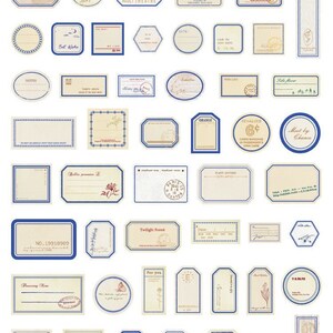 50pcs Vintage Frame Stickers, Junk Journal Material, Ephemeral Style ...