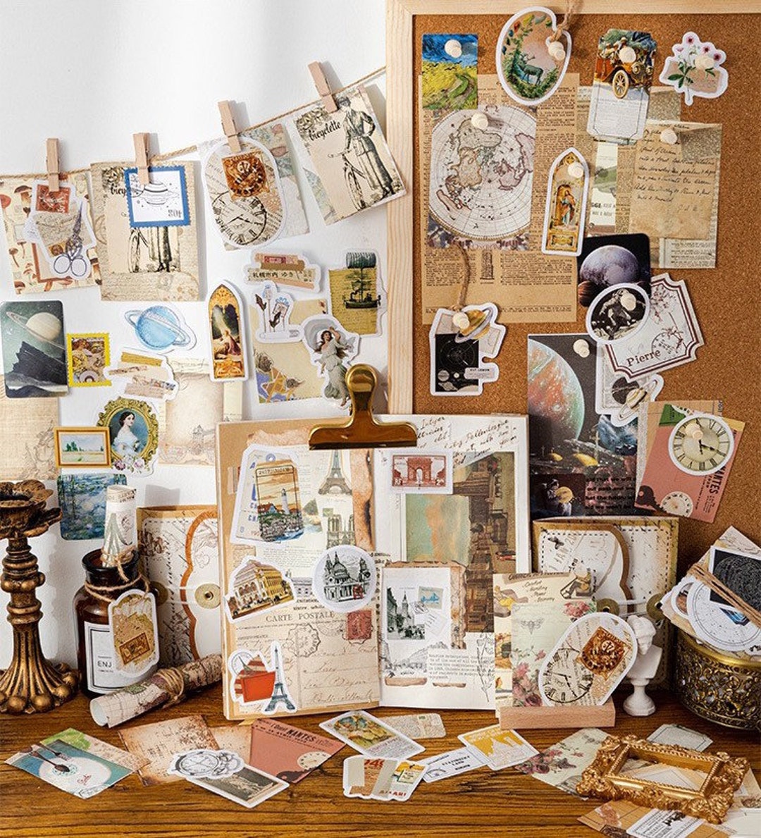 150pcs Assorted Ephemeral Vintage Junk Journal Kit#1, Junk Journal ...