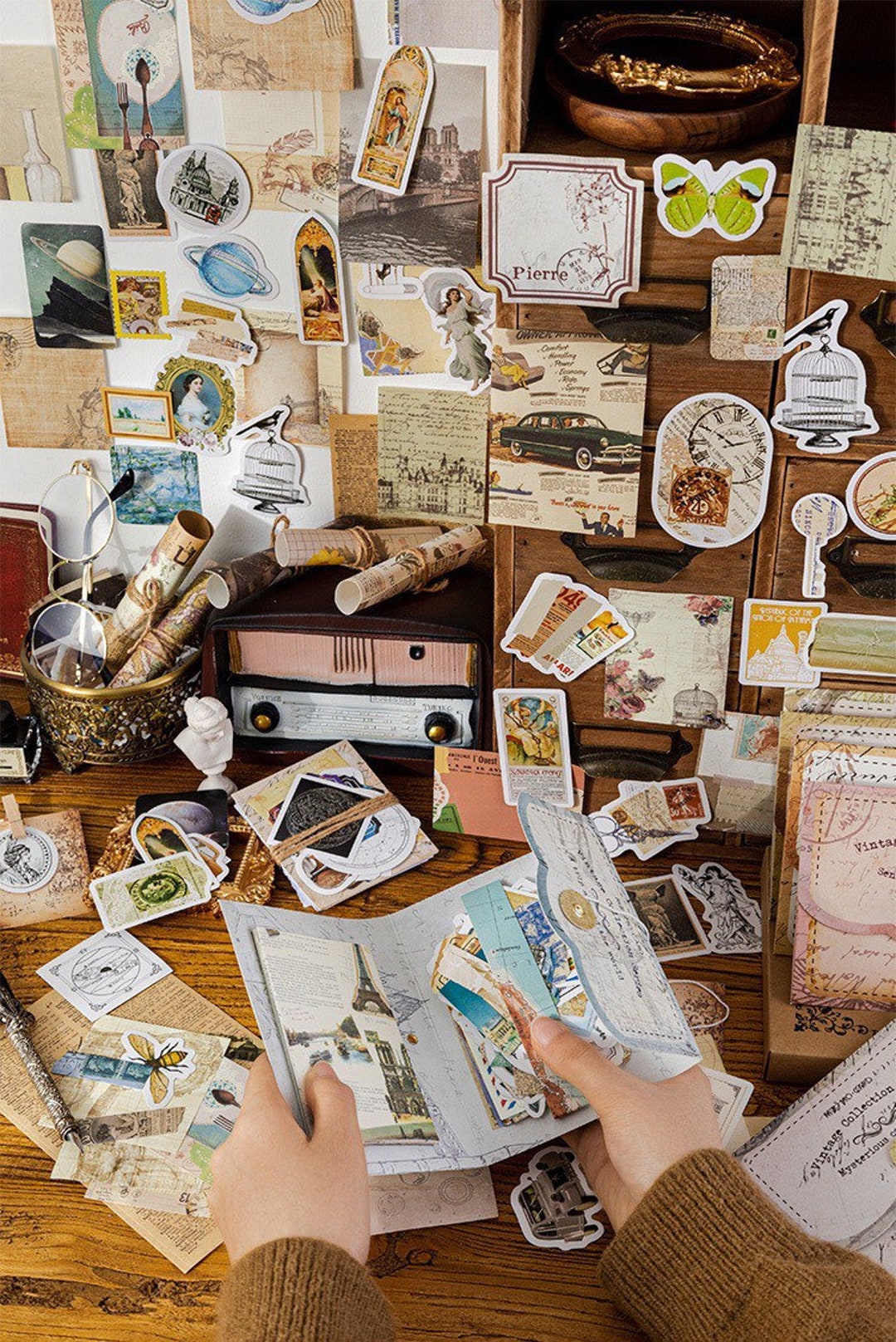 150pcs Assorted Ephemeral Vintage Junk Journal Kit#2, Junk Journal ...