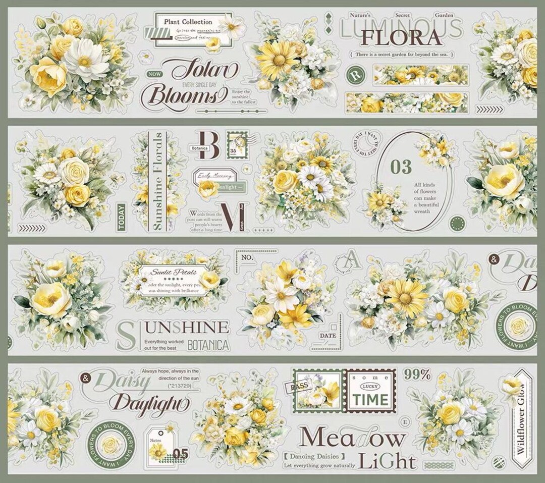Jdstd Sunshine Florals | One Loop Sample or Roll Pre-cut PET Tape ...