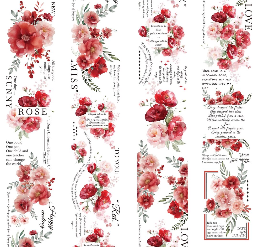 Cratey Sunny Florals | One Loop Sample or Roll PET Tape | Flower ...