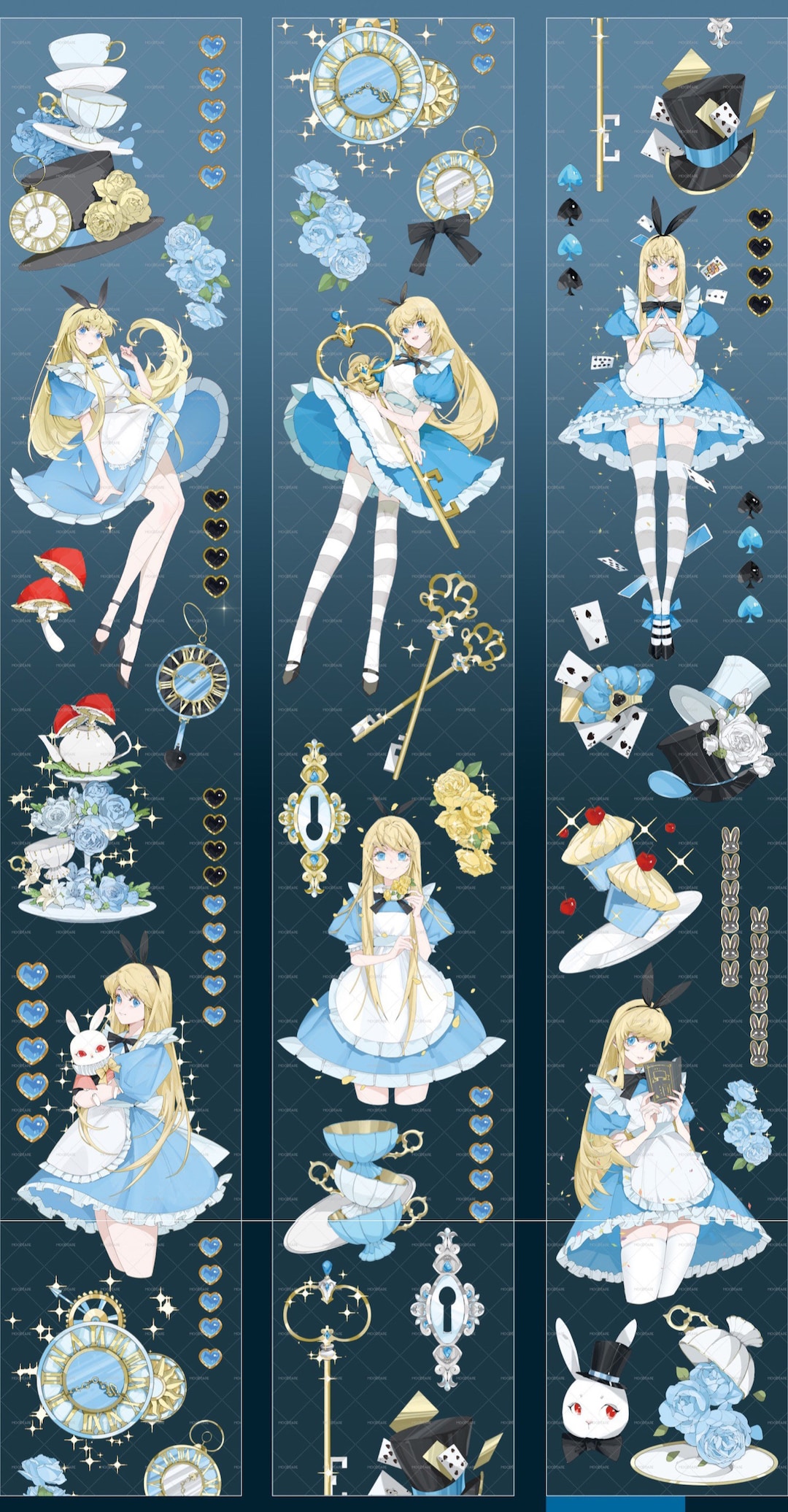 Moodt Blue Alice | One Loop Sample or Roll PET Tape | People Stickers ...