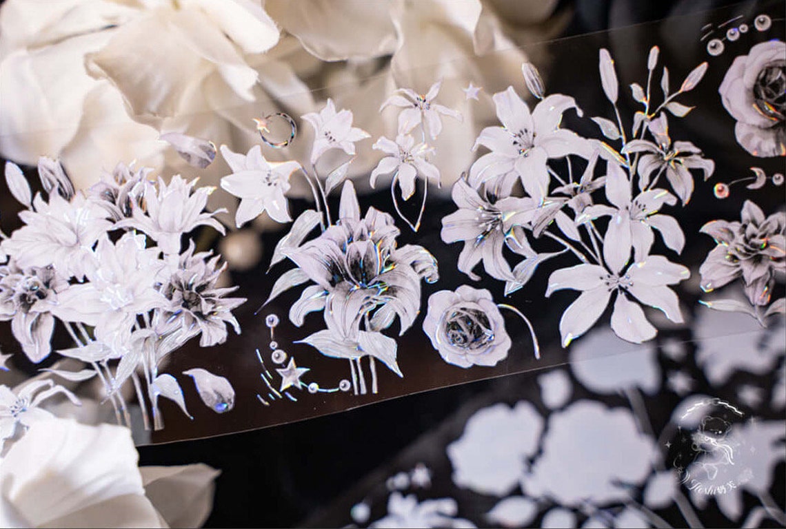 Hoshi Quietly Blooming | One Loop Sample or Roll PET Tape | Flower ...