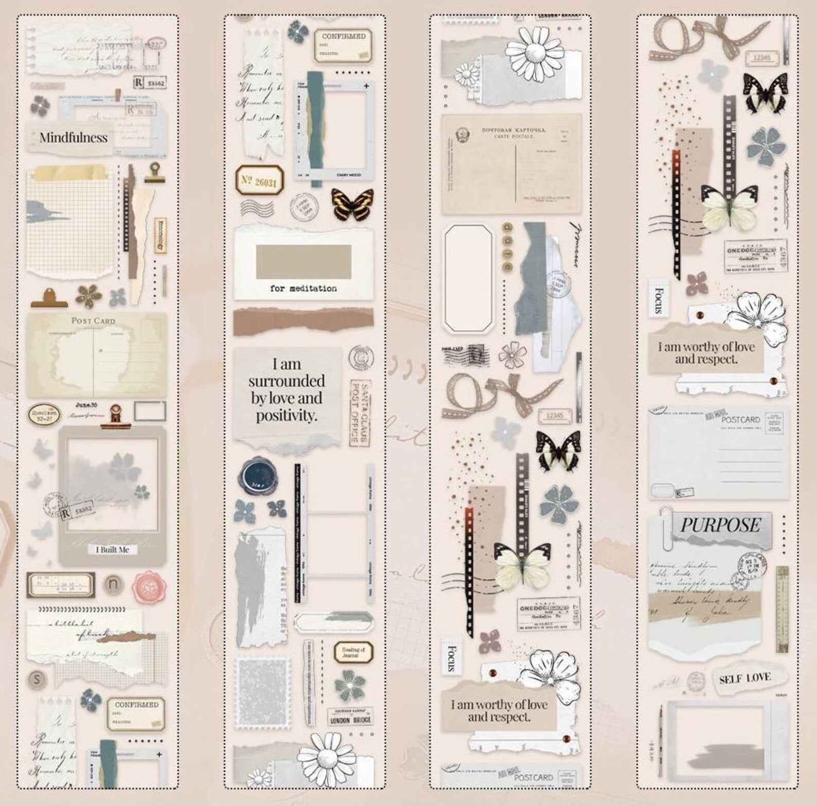 Yier Book Charm | One Loop Sample or Roll PET Tape | Collage Stickers ...