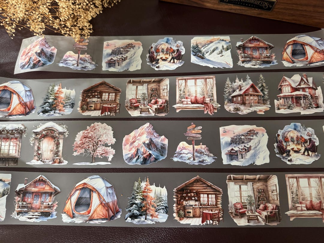 Cratey Winter Mountain Village One Loop Sample or Roll PET Tape Nook ...
