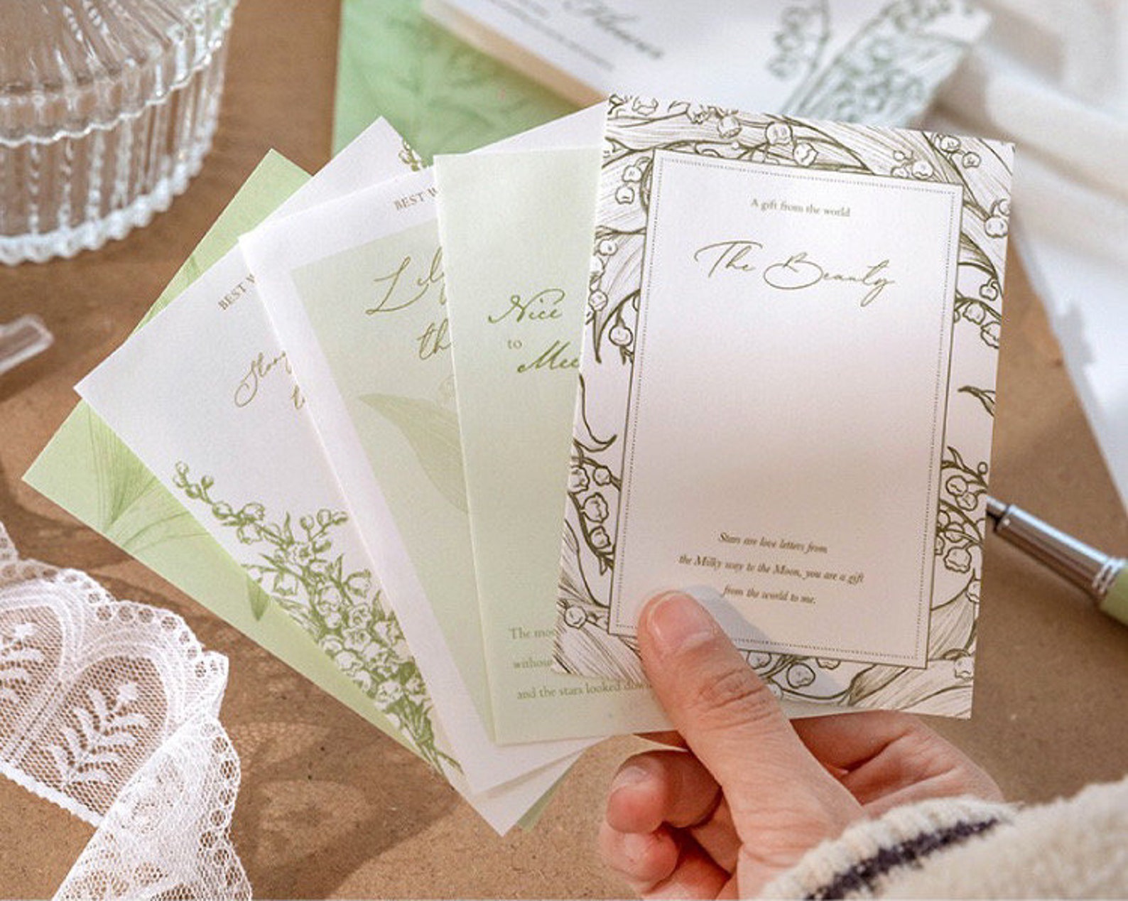 30 Sheets Lily of Valley Note/memo Paper Set | Junk Journal Material ...