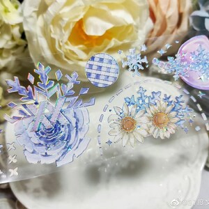 37 Degree Rime Flower | One Loop Sample Washi Tape | Flower Stickers ...