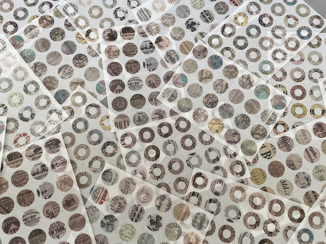 2 Sheets Pre-cut Circle Stickers | Die-cut Washi Sticker | Fragment ...