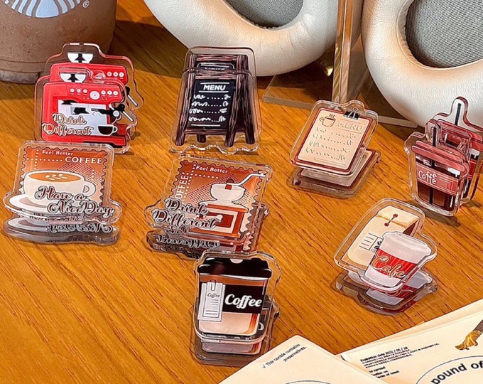 Coffee Series Acrylic Resin Journal Clip Acrylic Clip Planner ...