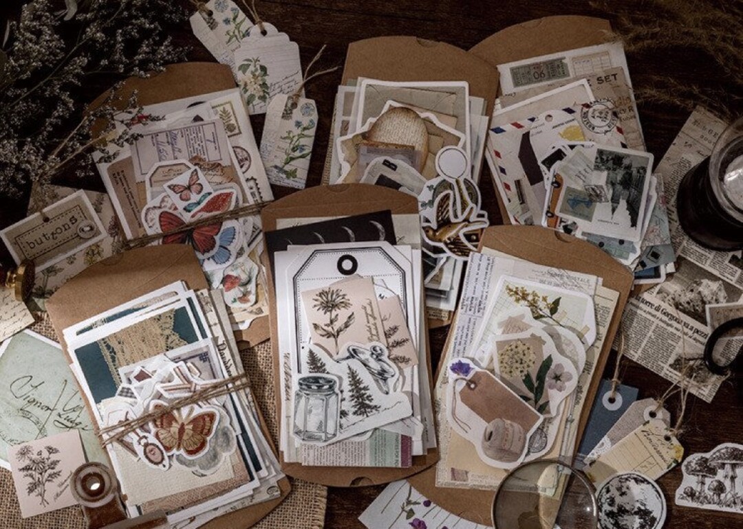 32pcs Vintage Journal Material Pack 1, Junk Journal Material, Ephemeral ...