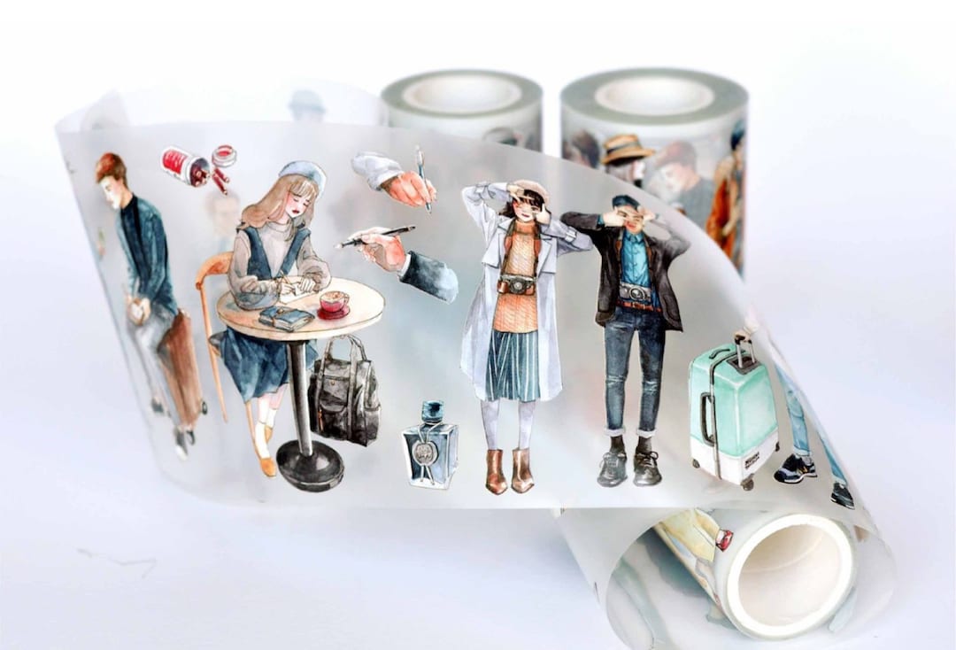 Monchii Travelers | One Loop Sample or Roll PET Tape | People Stickers ...
